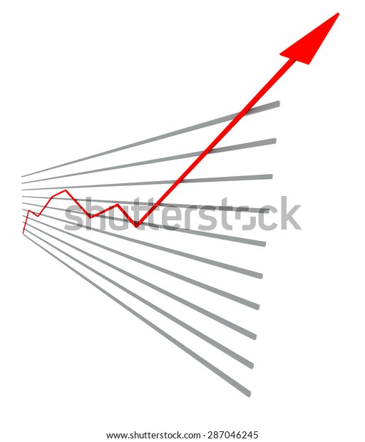 Graphical Chart Red Arrow On Isolated Stock Illustration 287046245 ...