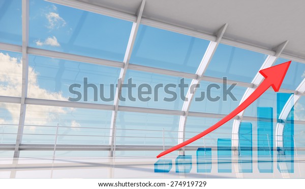 Graphical Chart Red Arrow Rising On Stock Illustration 274919729 ...