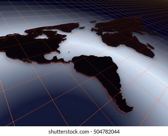 Graphical Representation Earth Model 3d Render Stock Illustration ...