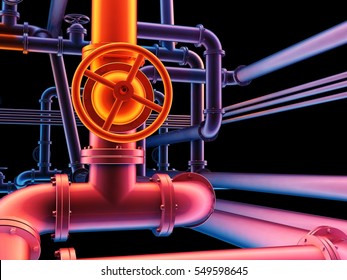 Graphical Representation Industrial Pipes3d Render Stock Illustration ...