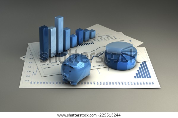 Graphics Isolated 3d Financial Analysis Stock Illustration 225513244