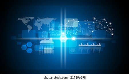 Graphs World Map Network Other Elements Stock Illustration 217196398 ...