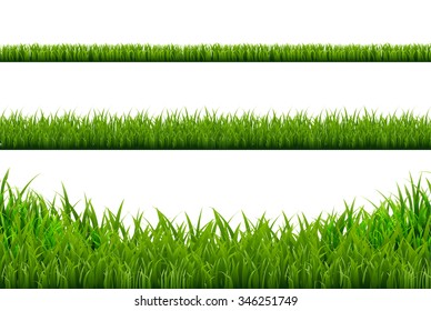Vektor Stok Set Batas Rumput, Ilustrasi Vektor (Tanpa Royalti ...