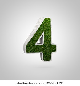 Number 4 Four Green Grass Texture Foto stock 444620056 | Shutterstock