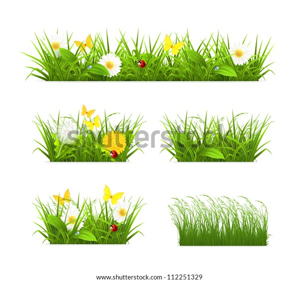 Grass Set Bitmap Copy Stock Illustration 112251329