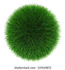 3d Fluffy Grass Sphere On White Stock Illustration 106953695