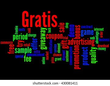 Gratis Word Cloud Concept On Black Stock Illustration 430081411 ...