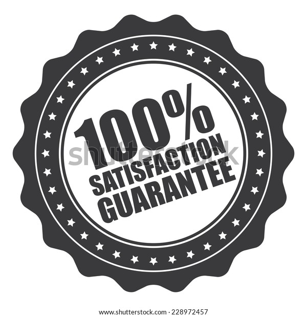 Gray 100% satisfaction guarantee icon, tag, label, badge, sign, sticker ...