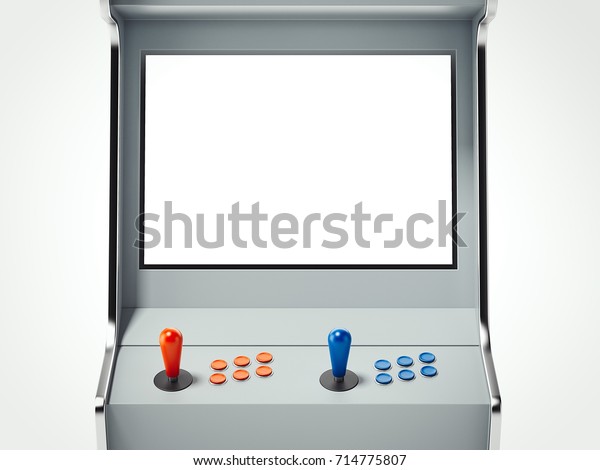 Gray Arcade Game Machine On White Stock Illustration 714775807 ...