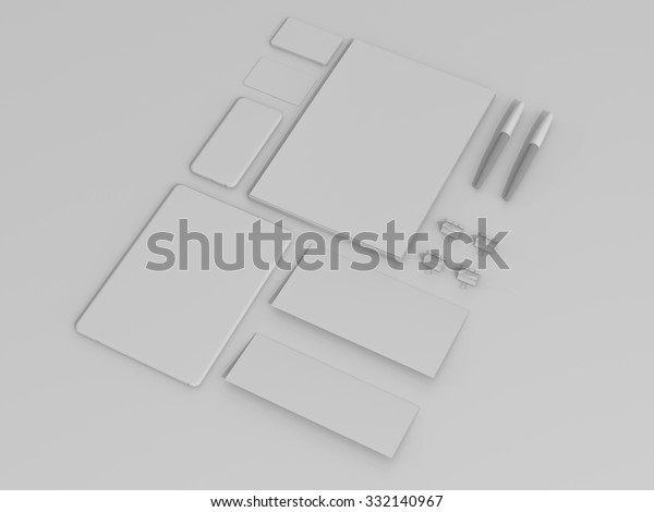 Gray Branding Mockup Stock Illustration 332140967