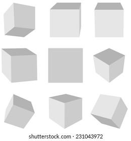 White Blocks 3d Modeling White Cubes Stock Vector (Royalty Free) 1034829682