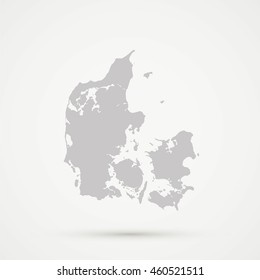 Blue Denmark Map Illustration Stock Illustration 457229179