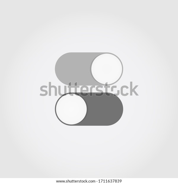 Gray Flat Switch Toggle Icons Set Stock Illustration 1711637839 ...