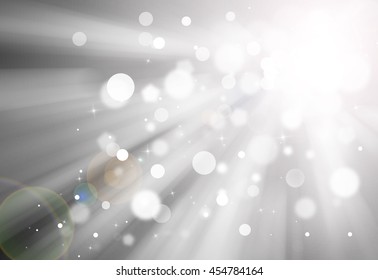 Gray Glitter Sparkles Rays Lights Bokeh Stock Illustration 454784164 ...