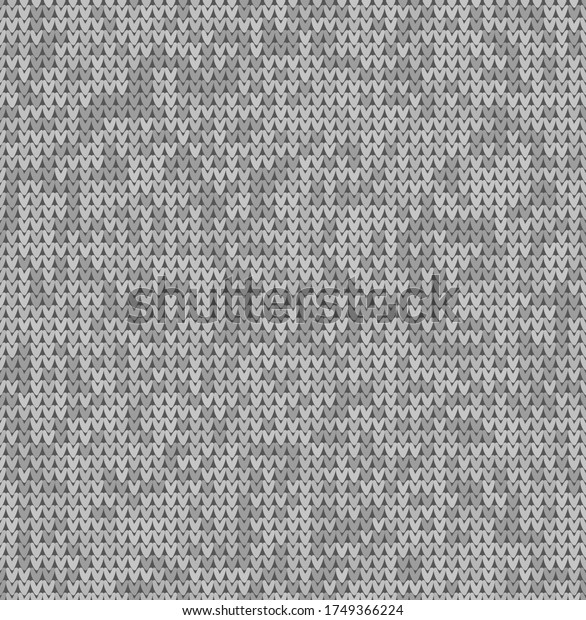 Gray Knit Texture Seamless Pattern Knitted Stock Illustration ...