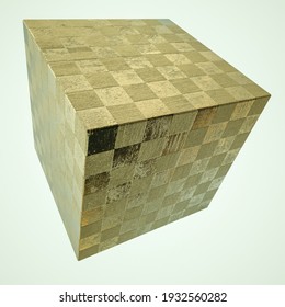 Gray Metal Cube Texture On White Stock Illustration 1932560282 ...