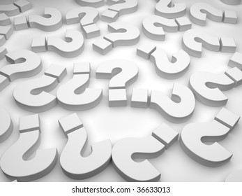Gray Question Marks On White Background Stock Illustration 36633013