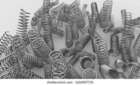 Grayscale 3d Rendering Various Isolated Metal Stock Illustration ...