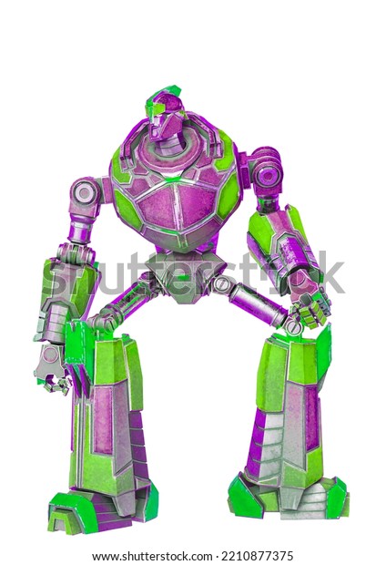 Great Robot Doing Crouch Pose White Stock Illustration 2210877375 ...