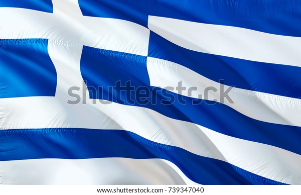 Greece Flag Flag Greece Hellenic Republic Stock Illustration 739347040