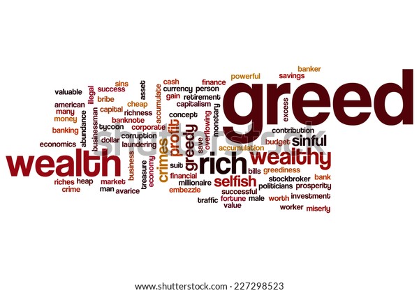 Greed Word Cloud Concept Stock Illustration 227298523