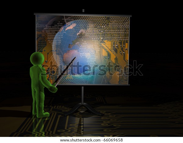 Green 3d Man Communication Collage On Stock Illustration 66069658 ...