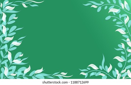 Green Background Drawing Leaf Pattern Stock Illustration 1188712699