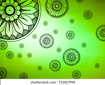 Green Background Flower Pattern Stock Illustration 721827994 | Shutterstock