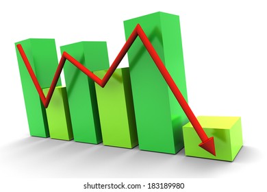 Green Bar Chart Down Trend On Stock Illustration 183189980 | Shutterstock