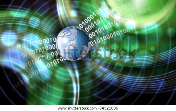 Green Blue Technology Background Globe Shades Stock Illustration ...