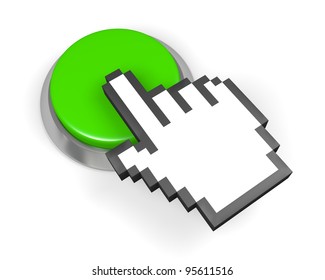 Green Button Hand Cursor 库存插图 95611516 | Shutterstock