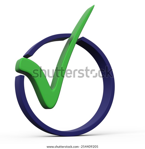Green Check Mark On White Background Stock Illustration 254409205 ...