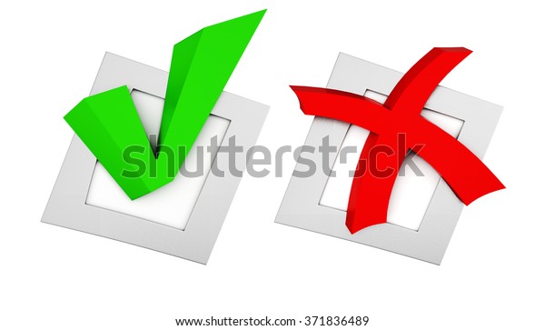 Green Checkmark Red Cross Boxes On Stock Illustration 371836489 ...