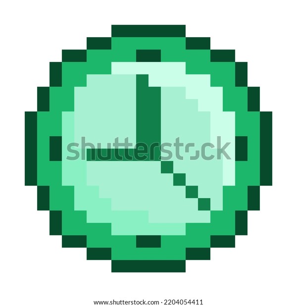 Green Clock Pixelated Styled Art Stock Illustration 2204054411 ...