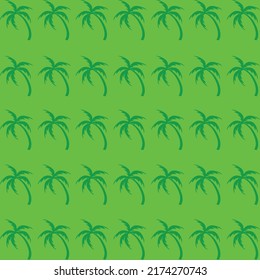 Green Coconut Tree Pattern Simple Style Stock Illustration 2174270743 ...