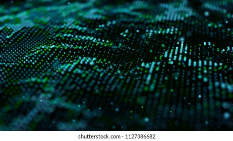 Green Computer Technology Background Big Data 스톡 일러스트 1127386682 ...