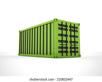 Green Containers Concept Rendered On White Stock Illustration 210832447 ...