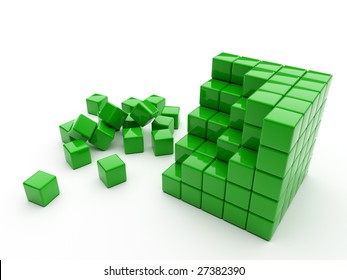 693 Green cubes scattered white Images, Stock Photos & Vectors ...