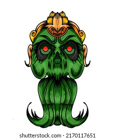 Green Devil Face Octopus T Shirt Stock Illustration 2170117651 ...