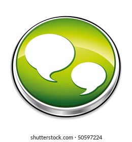 Green Discussion Button Vector Illustration Stock Vector (Royalty Free ...