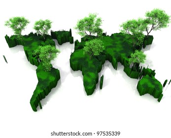 Green Earth Map Stock Illustration 97535339 | Shutterstock