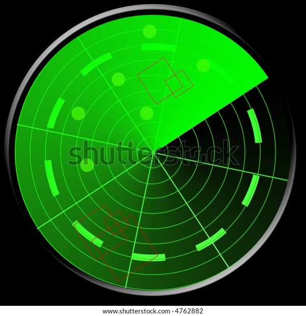 Green Empty Radar Screen Stock Illustration 4762882