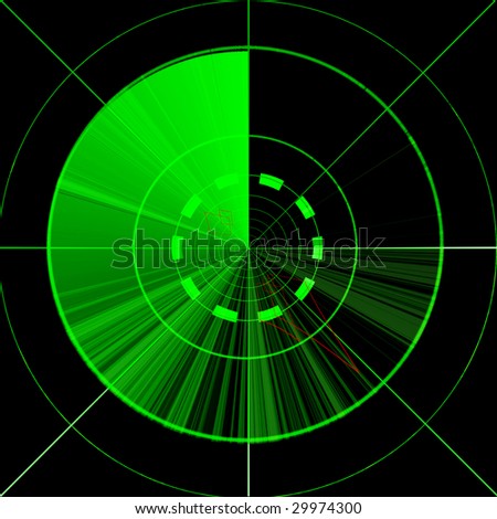 Green Empty Radar Screen On Black Stock Illustration 29974300 ...