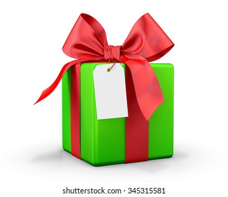 Green Gift Box 3d Render Stock Illustration 335041892