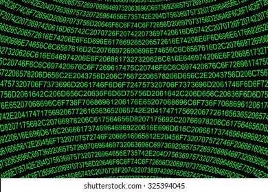 Green Glowing Hexadecimal Code Projected On: ilustración de stock ...