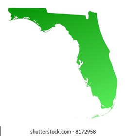 Green Map Florida Stock Vector (Royalty Free) 161515895 | Shutterstock
