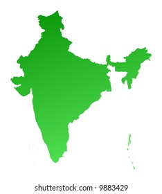 Map India Green Highlighted Neighbor Countries Stock Vector (Royalty ...