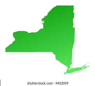 Green Gradient New York Map Usa Stock Illustration 9452059 | Shutterstock