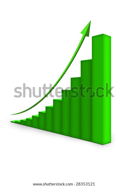 Green Graph Arrow 3d Isolated Stock Illustration 28353121 | Shutterstock