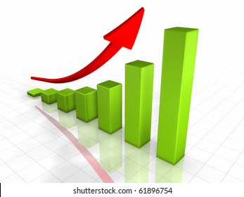 Green Growing Graph Red Arrow Pointing Stock Illustration 61896754 ...